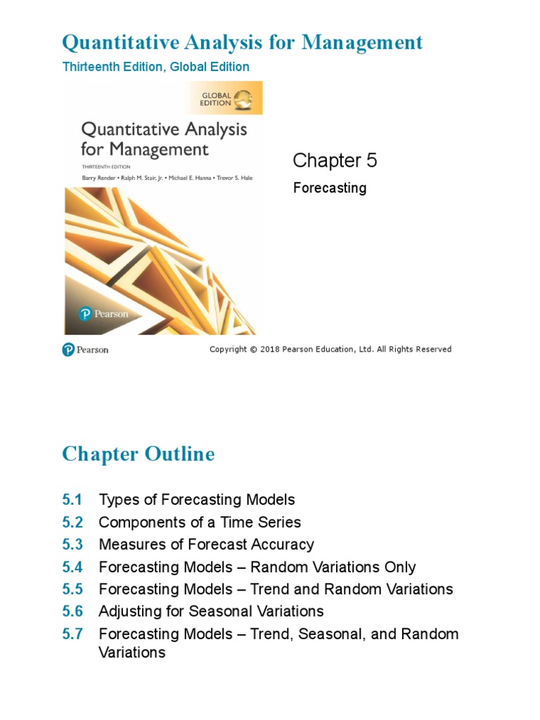 Chapter 5 - Forecasting PDF | PDF | Seasonality | Forecasting