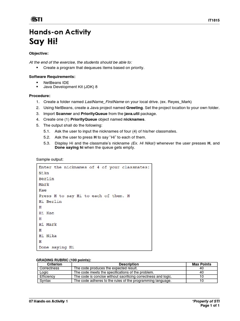 07 Hands-On Activity 1 | PDF