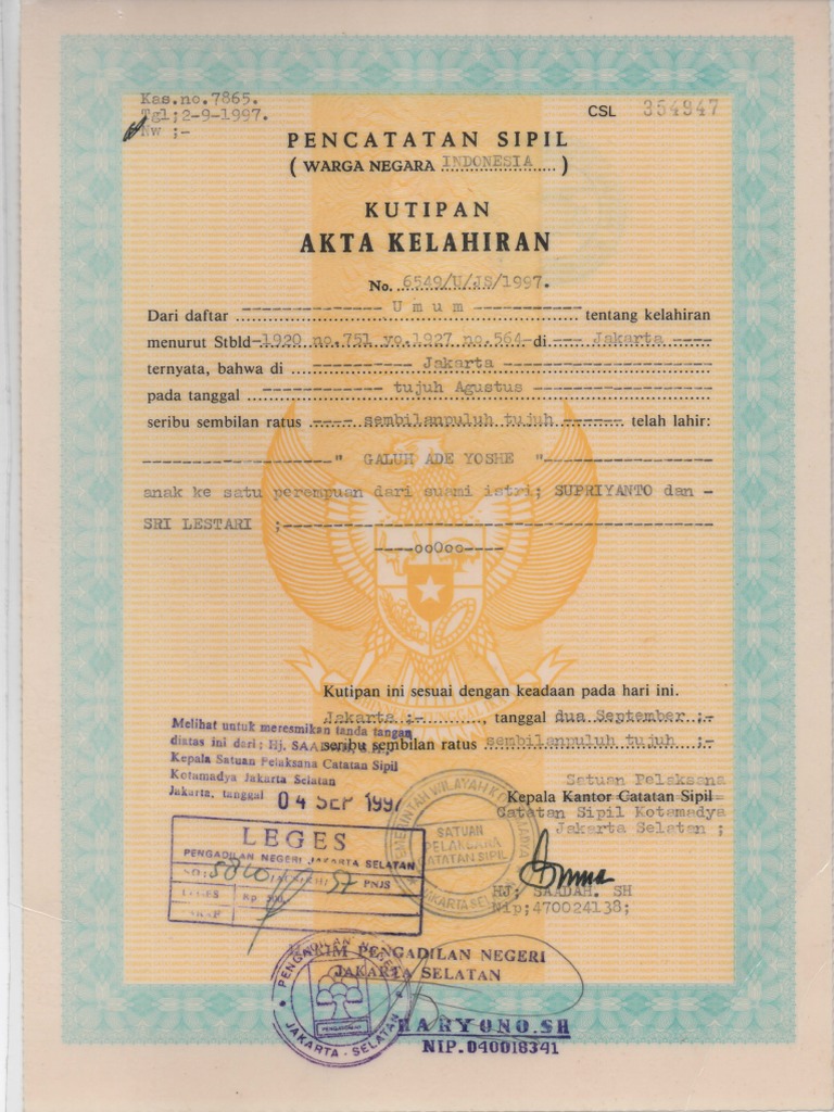 Akte Lahir PDF | PDF