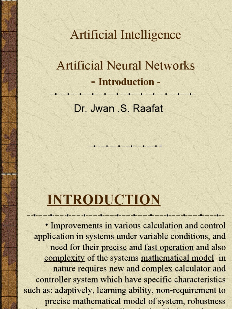 Artificial Intelligence Artificial Neural Networks - : Introduction | PDF | Artificial Neural ...