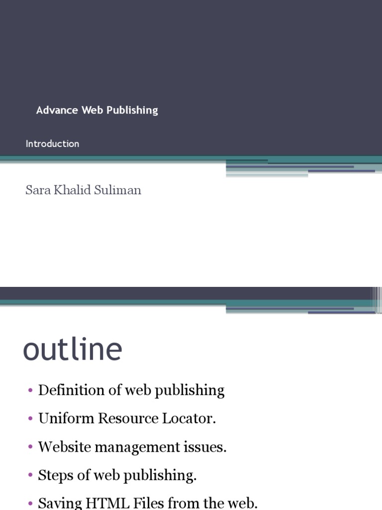 Introduction Advance Web Publishing | PDF | Websites | World Wide Web