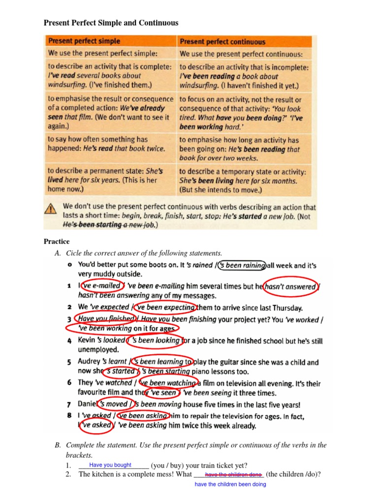 Present Perfect and Continuous | PDF | Linguistic Morphology | Syntax