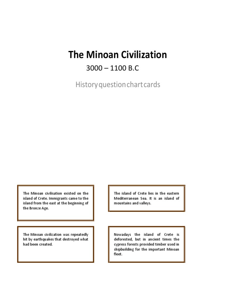 The Minoan Civilization: History Question Chart Cards | PDF | Mycenaean ...
