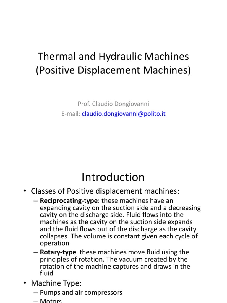 17 Positive Displacement Machines PDF | PDF | Pump | Engine Technology