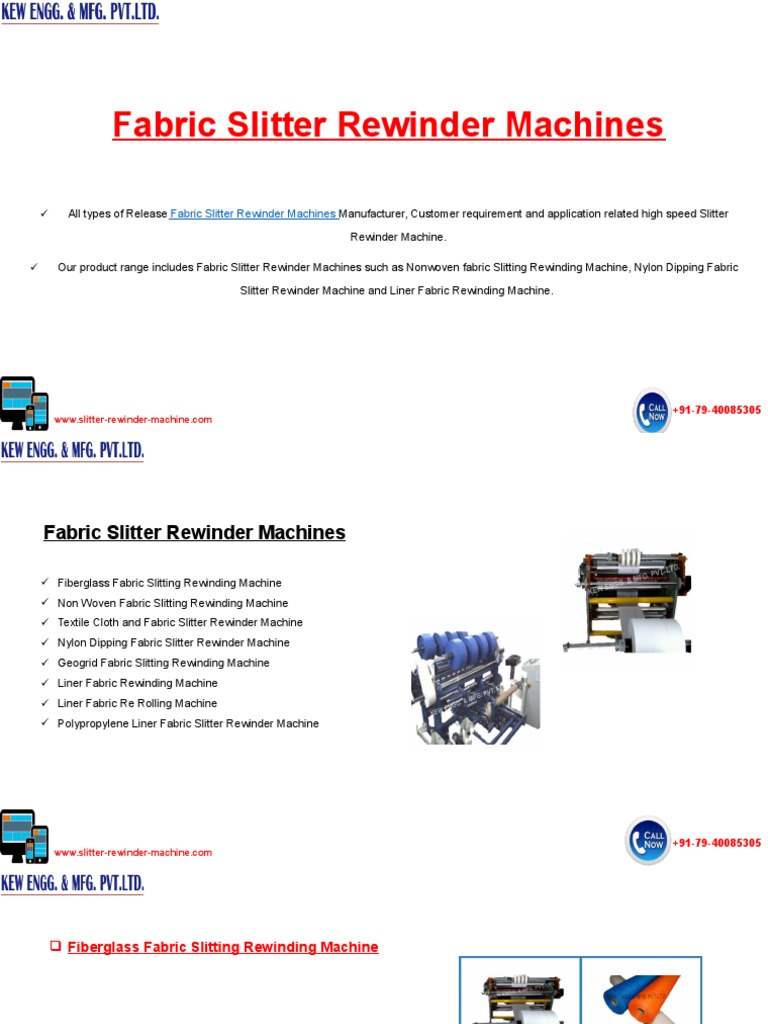 Fabric Slitter Rewinder Machines, Slitter Rewinder Machine | PDF