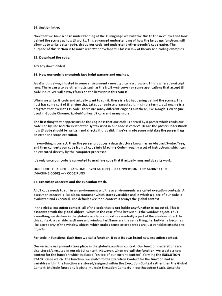 How Javascript Works Behind The Scenes Pdf Scope Computer Science Variable Computer 0146