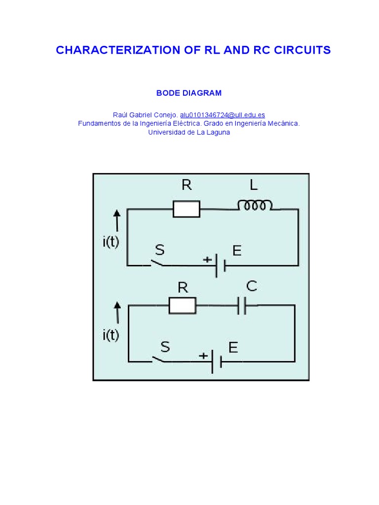 Characterization of RL and RC Circuits Using Bode Diagrams | PDF ...