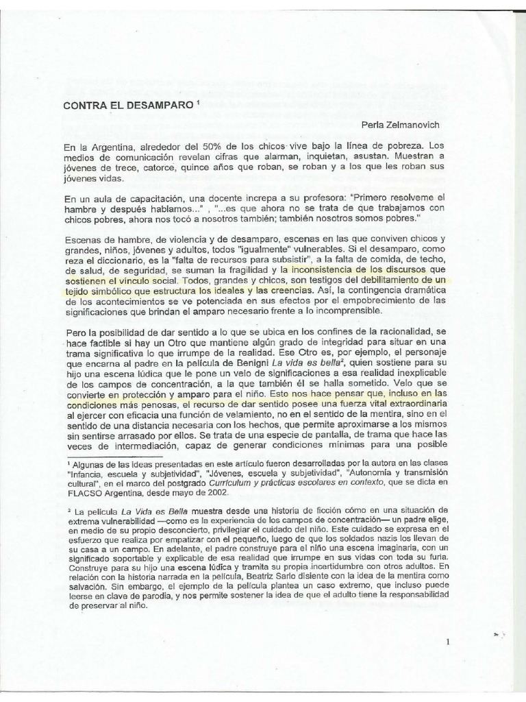 Contra El Desamparo. Perla Zelmanovich PDF | PDF | Adultos | Subjetividad