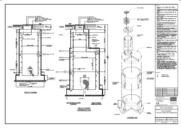 SD 8-4-207 Foul Sewer Typical Precast Manhole | PDF