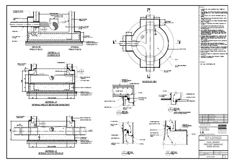 SD 8-4-208 Foul Sewer Precast Manhole Base Plate | PDF