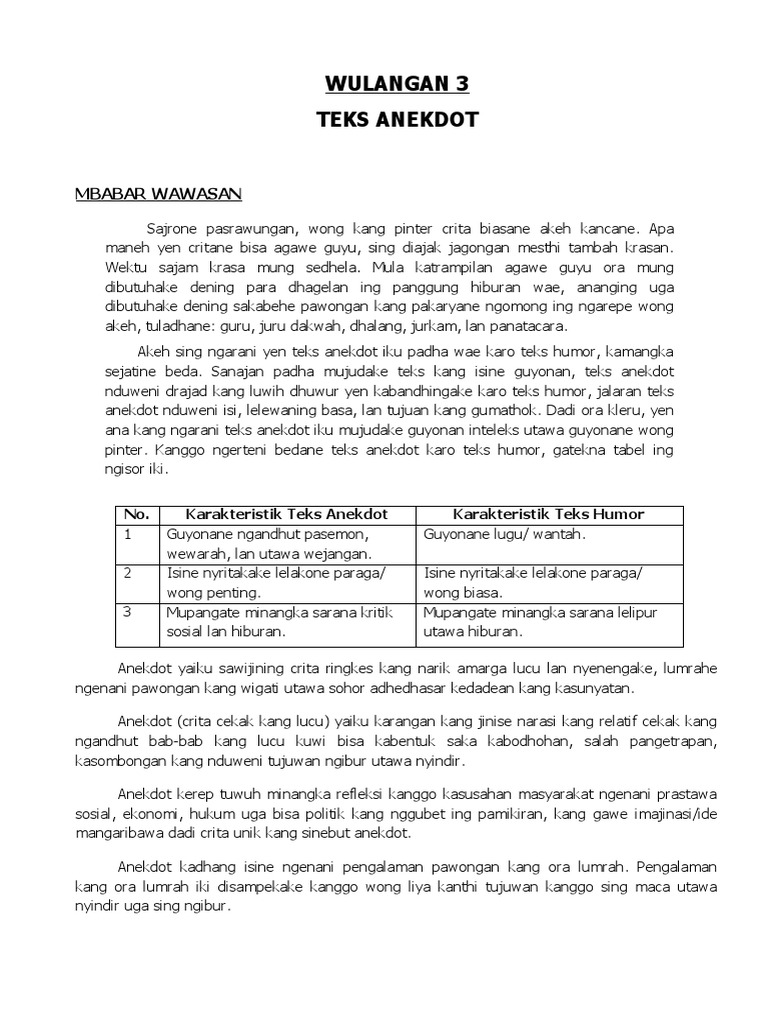 Bab 3 Anekdot | PDF