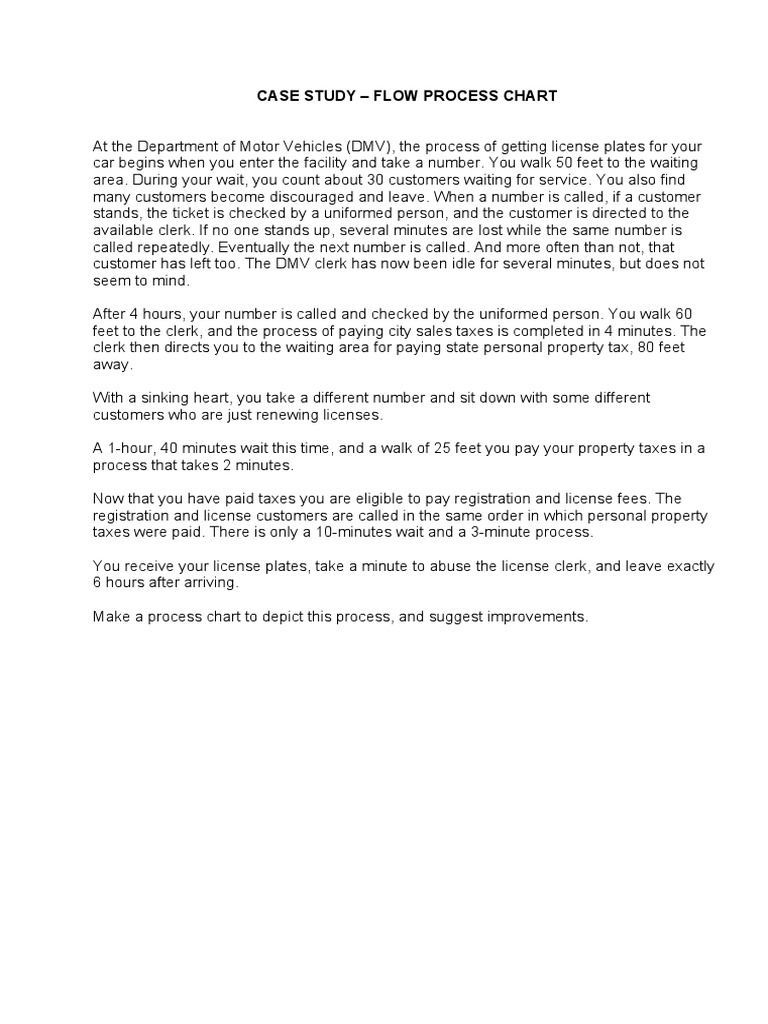 Case Study - Flow Process Chart | PDF