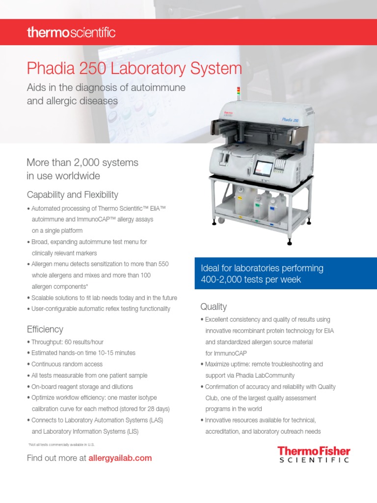 US Phadia250 System Overview | PDF | Autoimmunity | Allergy