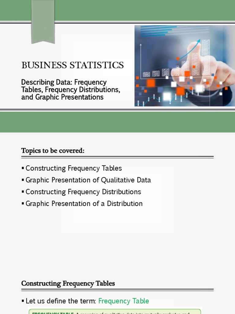 Business Statistics: Describing Data: Frequency Tables, Frequency ...