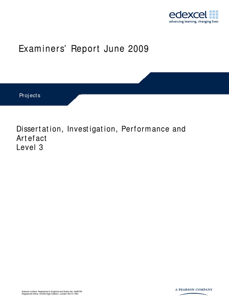 Projects-Examiners-Report-L3-June-0906 Level 3 | PDF | Thesis | Evaluation