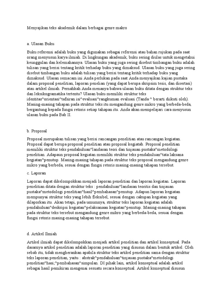 Struktur Teks Akademik Genre Makro | PDF | Ilmu Sosial | Seni ...