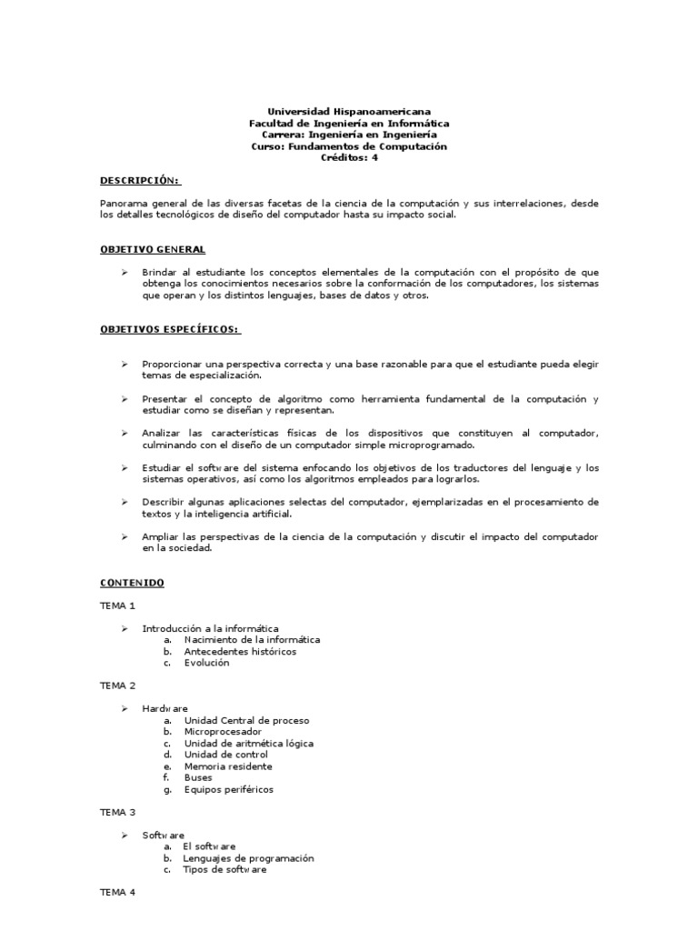 Fundamentos de Computacion | PDF | Software | Ciencias de la Computación