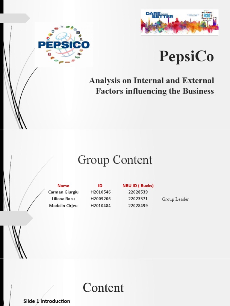 Introduction To Business Studies PepsiCo | PDF | Pepsi Co | Swot Analysis