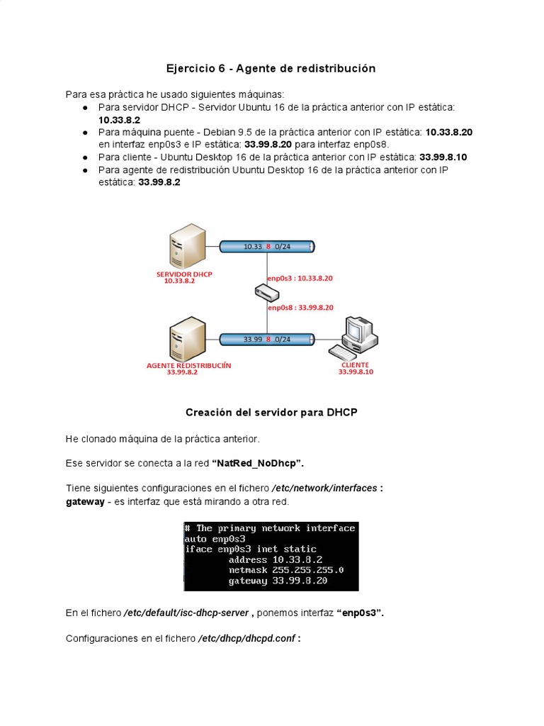 Ejercicio 6 DHCP | PDF | Dirección IP | Servidor (Computación)