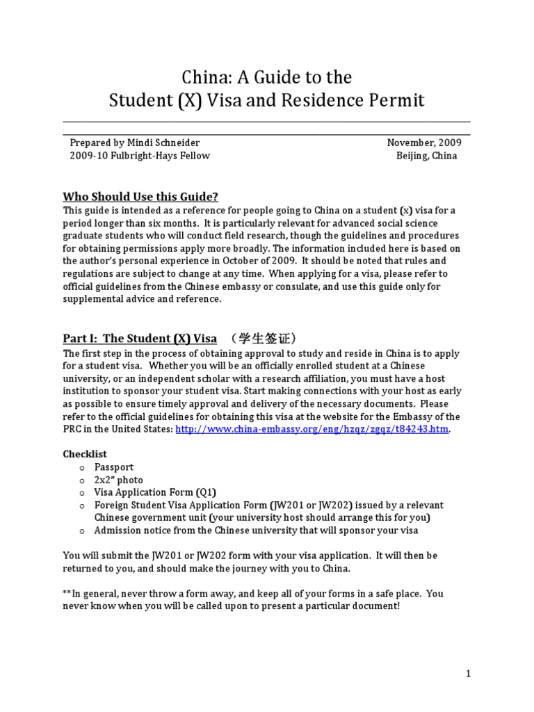 China: A Guide To The Student (X) Visa and Residence Permit: Who Should ...
