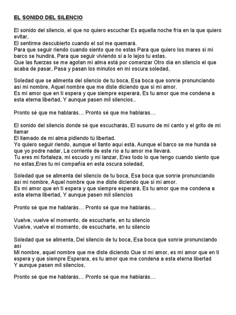 El Sonido Del Silencio Pdf