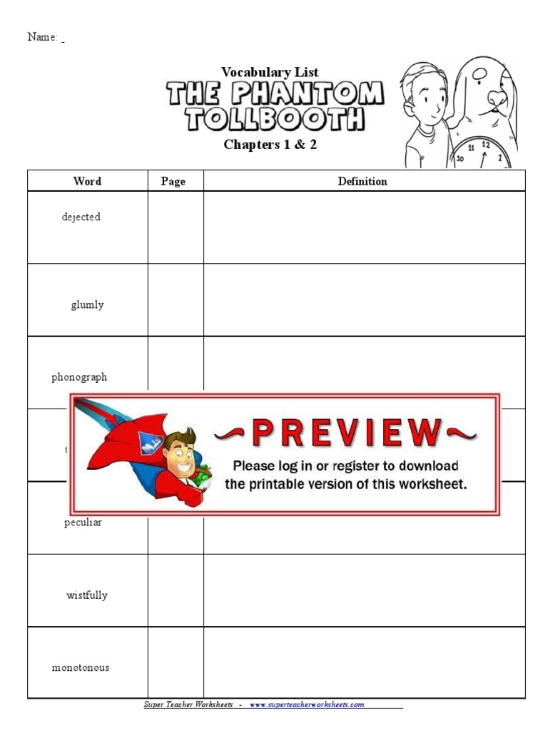 Vocabulary List for Chapters 1 & 2 | PDF | Language Arts & Discipline ...