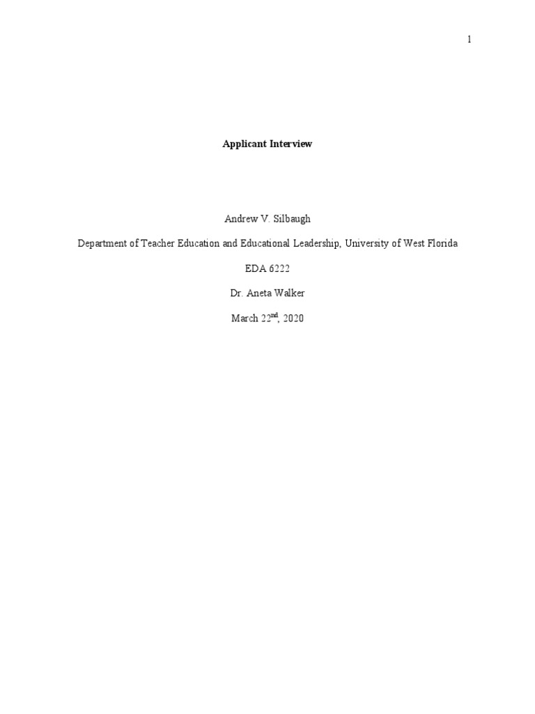 Silbaugh-Applicant Interview | PDF | Criminal Record | Interview