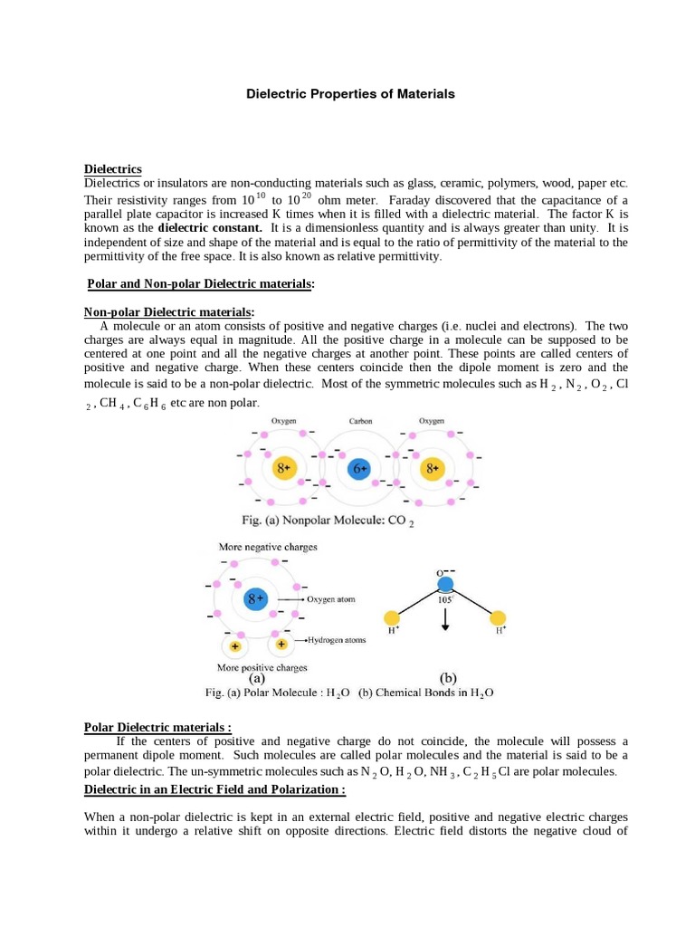 Dielectric Materials PDF | PDF | Dielectric | Chemical Polarity