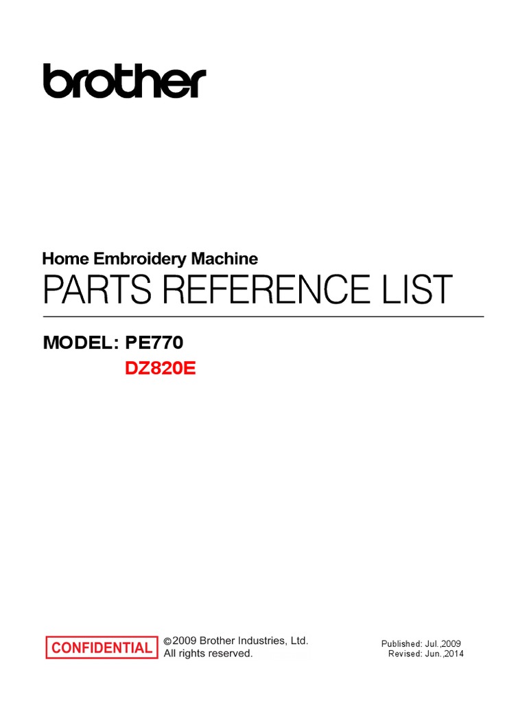 Brother PE770 - PL | Download Free PDF | Sewing Machine | Manufactured ...