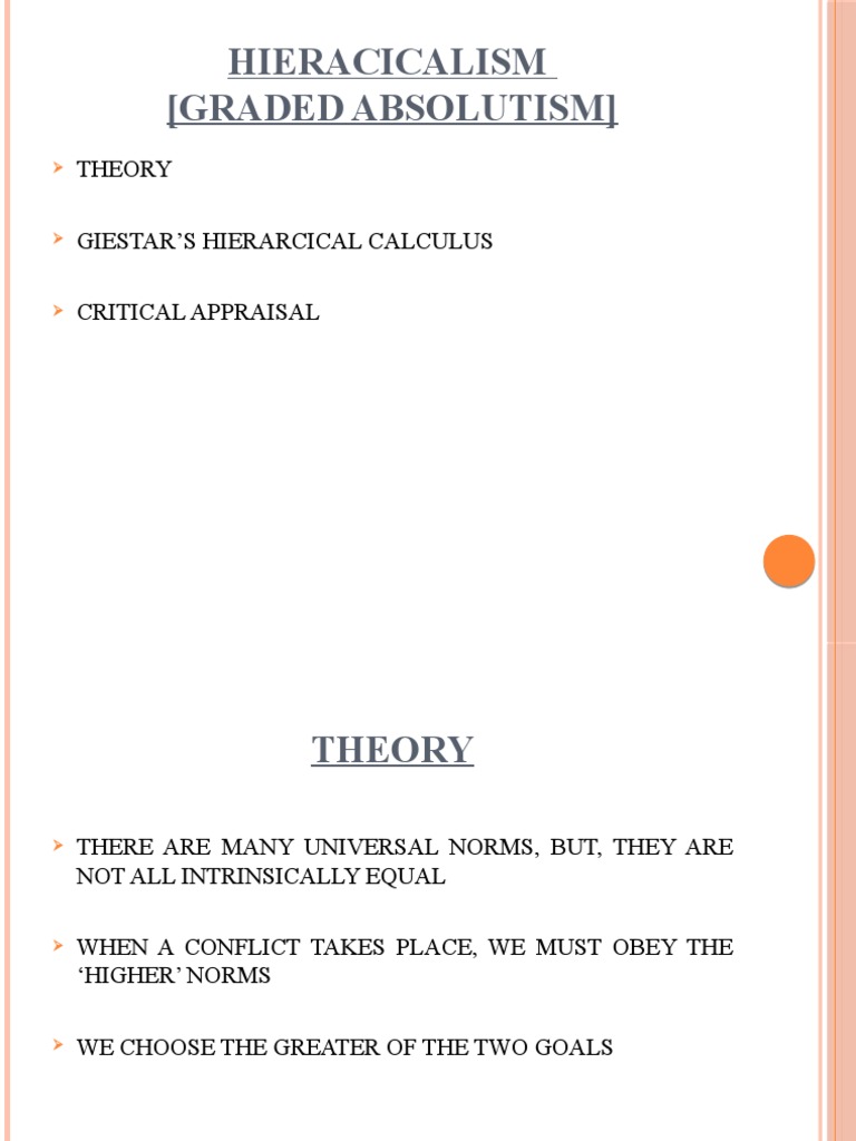 Hieracicalism (Graded Absolutism) : Theory Giestar'S Hierarcical ...
