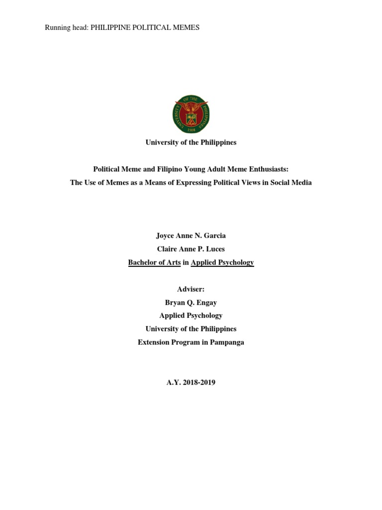 Running Head: Philippine Political Memes | PDF | Survey Methodology ...