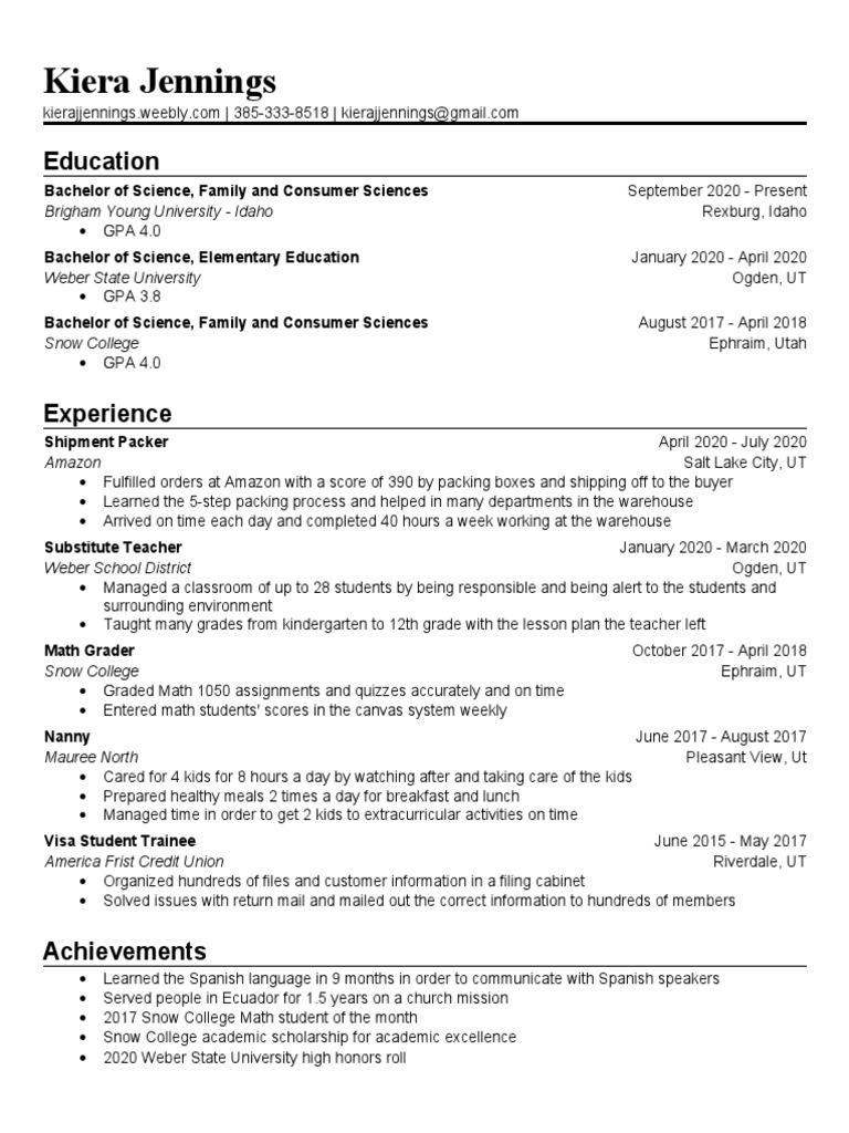 Facs - Updated Resume | PDF | Learning | Behavior Modification