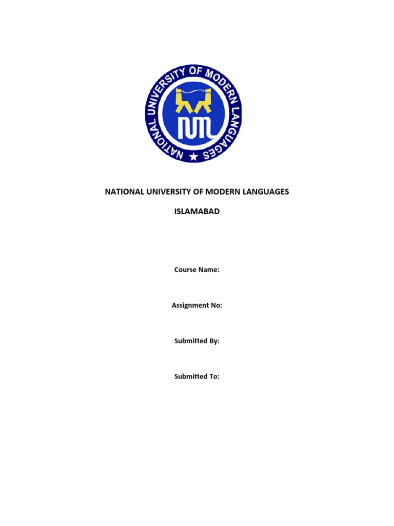 National University of Modern Languages Islamabad: Course Name | PDF