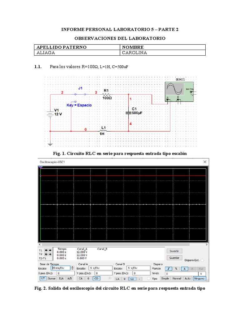 Ejemplos Circuito RLC Multisim | PDF