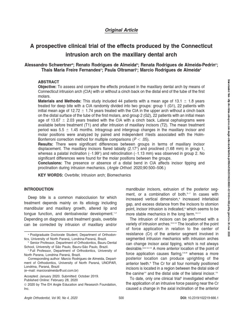 Connecticut Intrusion Arch in Maxillary Dentition | PDF | Dentistry ...