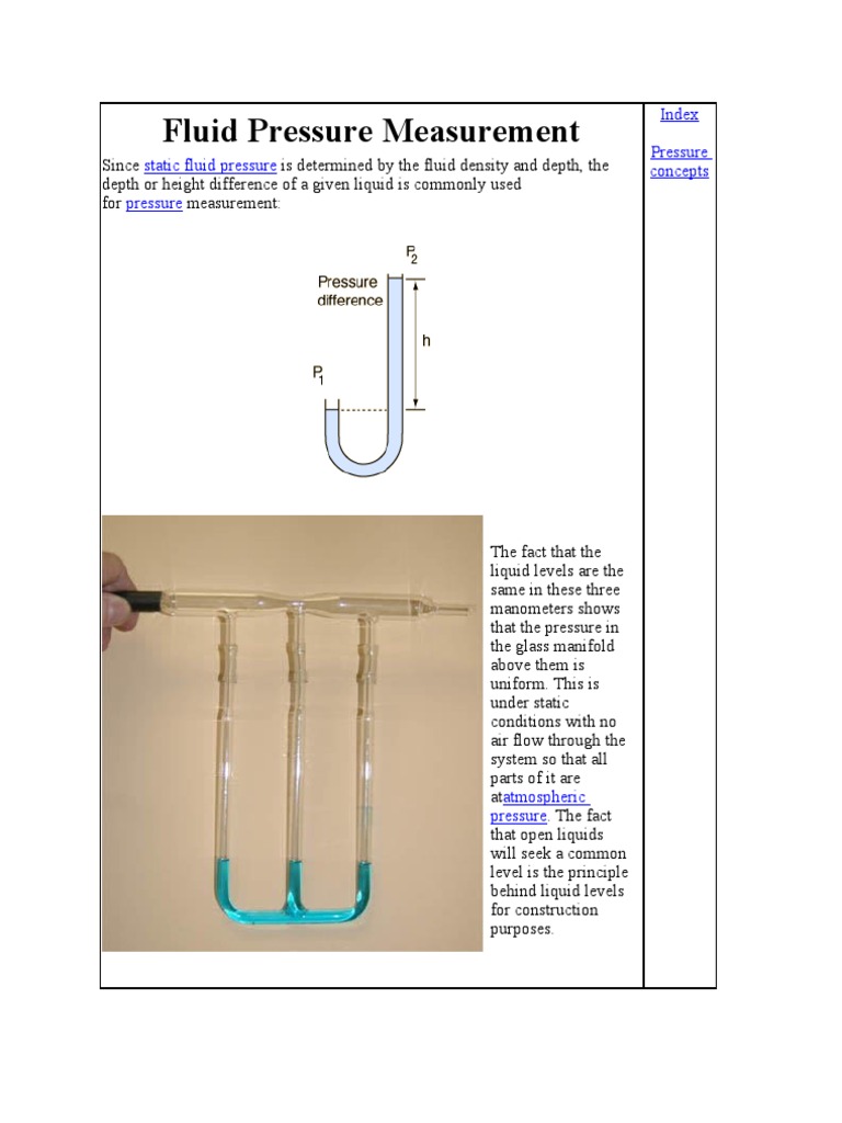 Fluid Pressure Measurement | Download Free PDF | Pressure Measurement ...