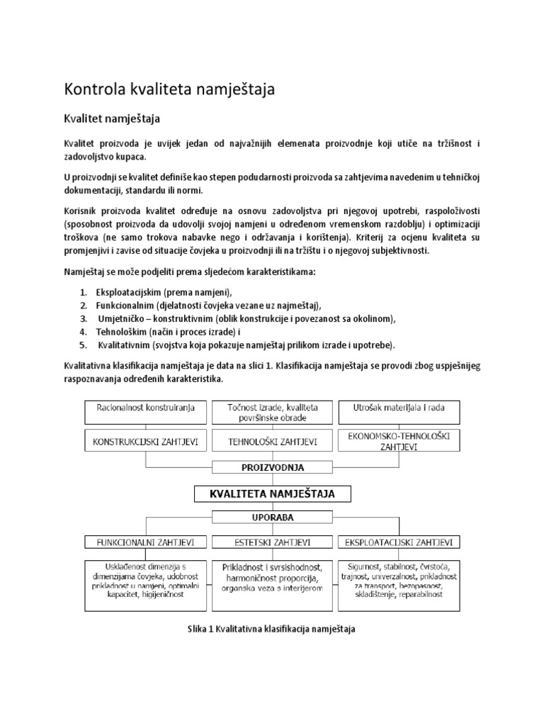 Kontrola Kvaliteta Namještaja | PDF