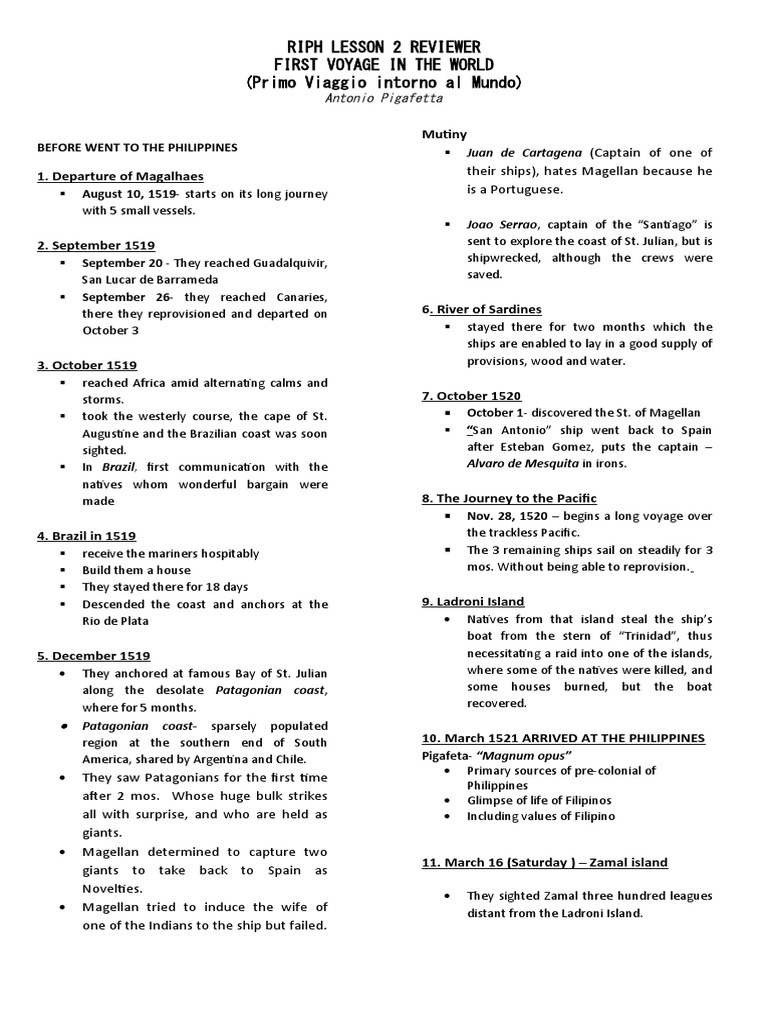 Riph Lesson 2 Reviewer | PDF | Age Of Discovery