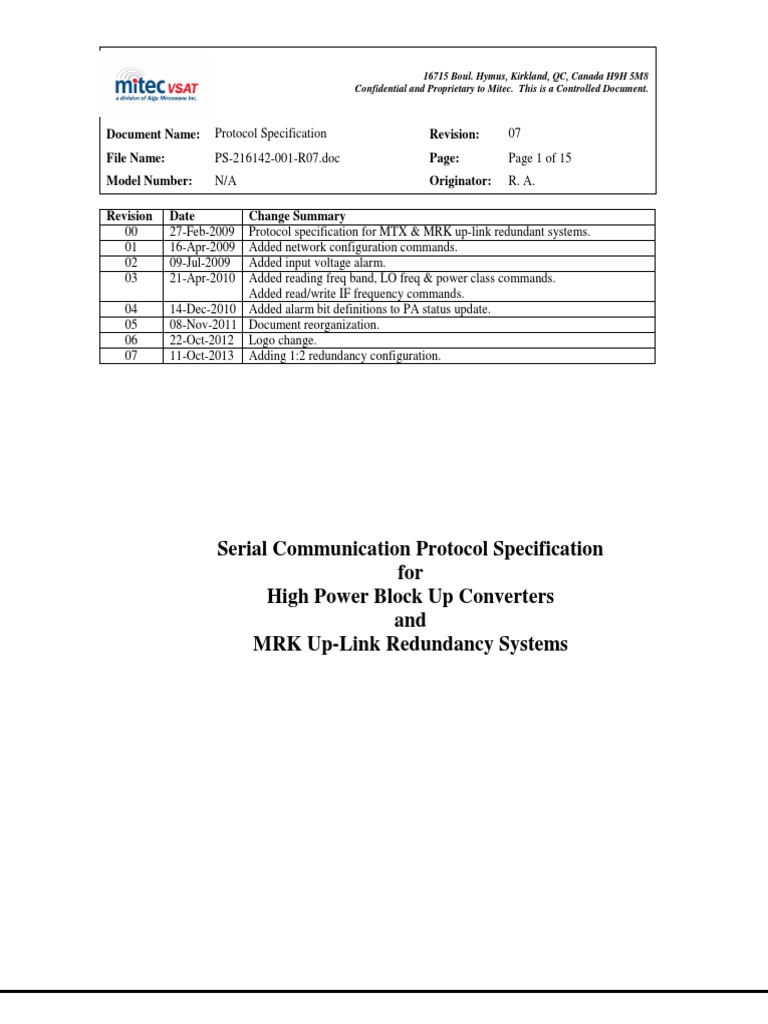 Manual MITEC Serial Protocol PDF Transmission Control Protocol