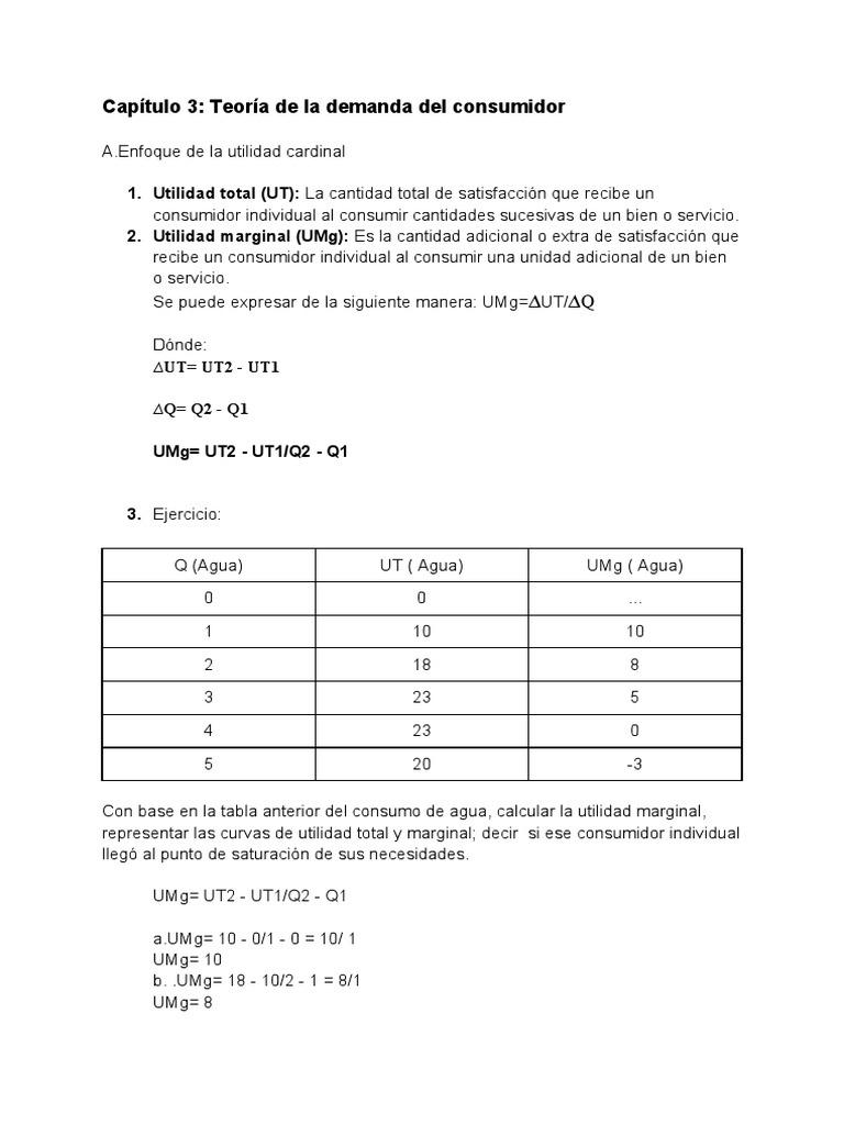 Capítulo 3 - Teoría de La Demanda Del Consumidor Ultimo | PDF | Utilidad | Utilidad marginal