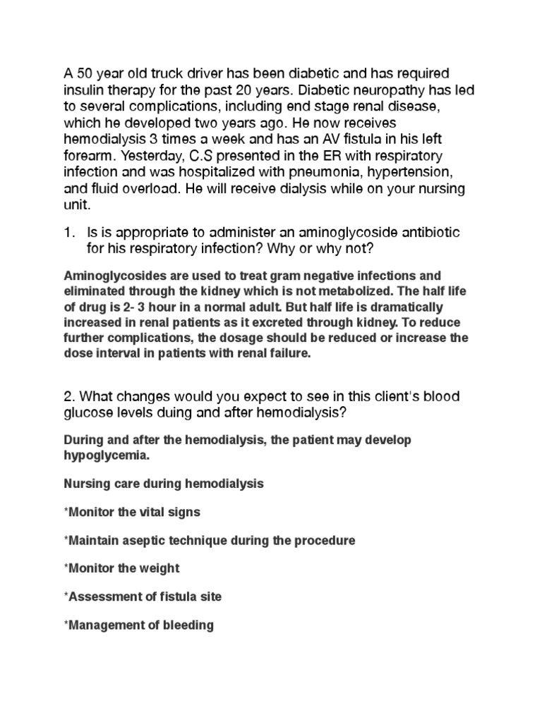 Case Study PDF | PDF | Hemodialysis | Dialysis