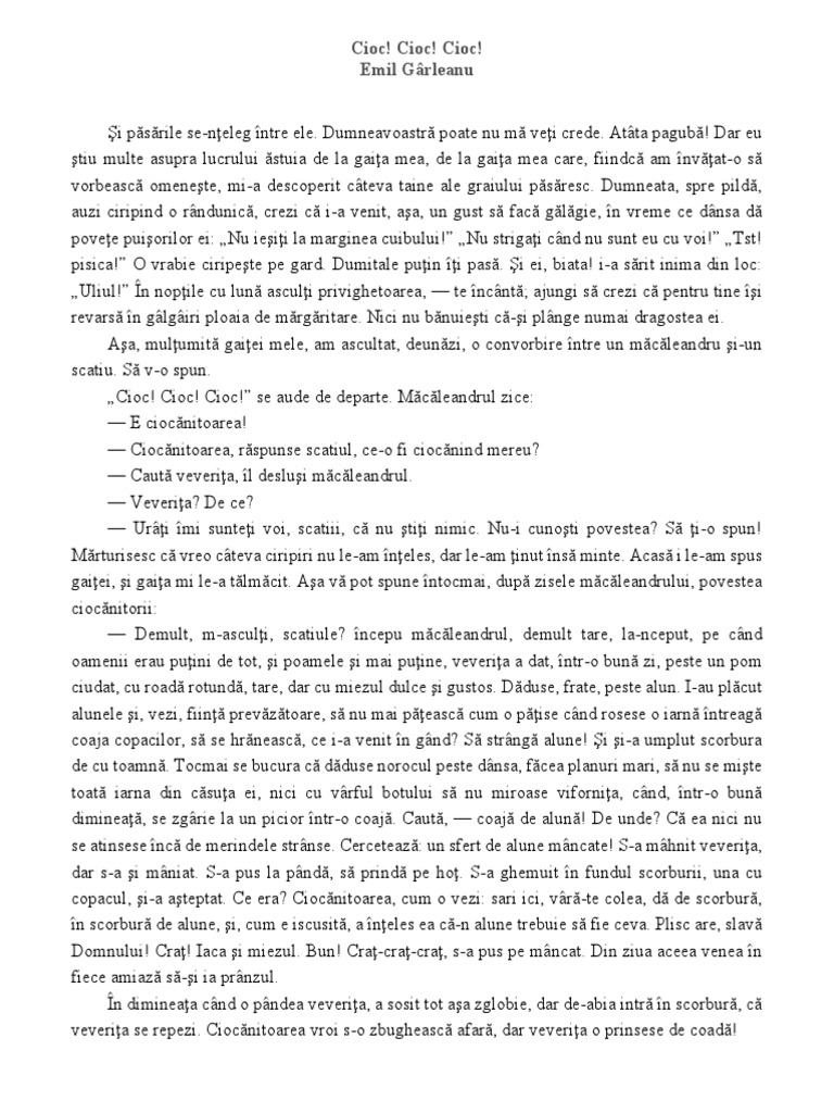 Cioc! Cioc! Cioc! Text Integral | PDF