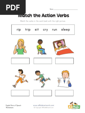Action Verbs Worksheet Pdf