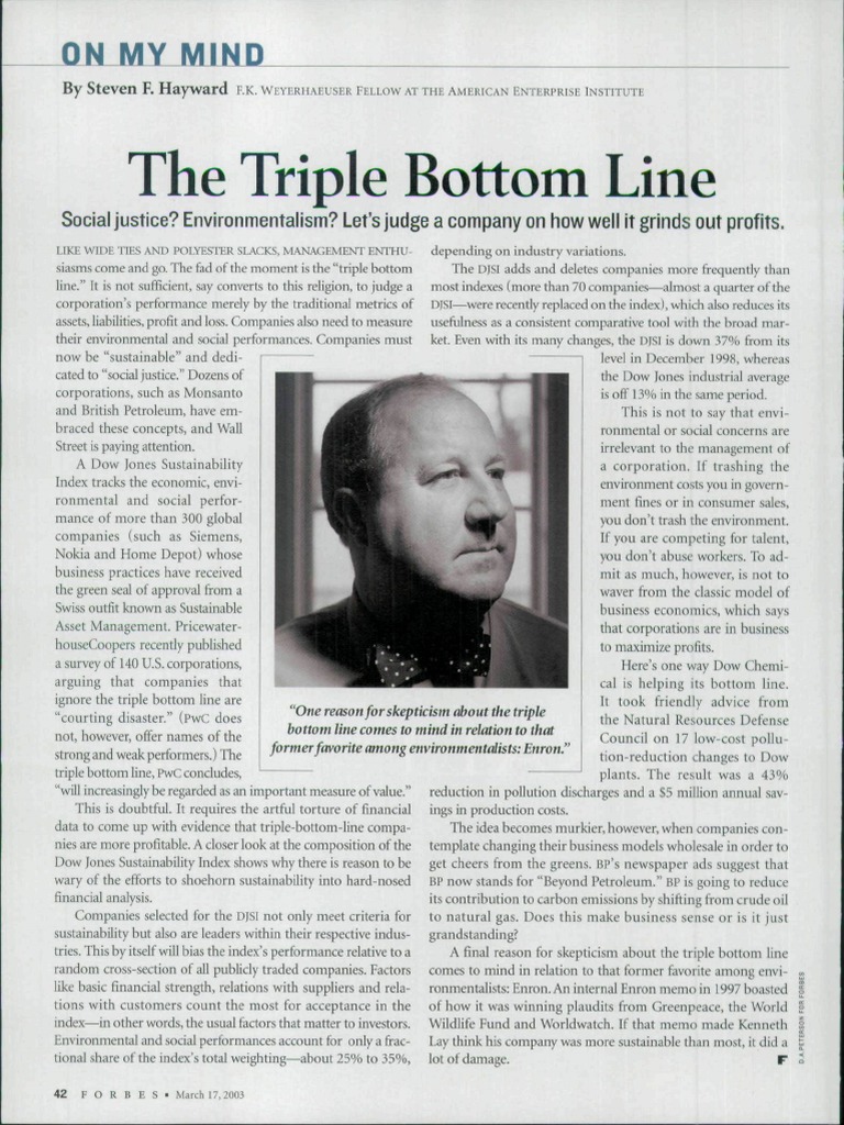 The Triple Bottom Line | PDF | Sustainability | Business