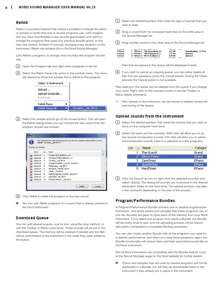 Nord Sound Manager English User Manual v6.7x Edition A-5 PDF | PDF | Menu (Computing) | Computer ...