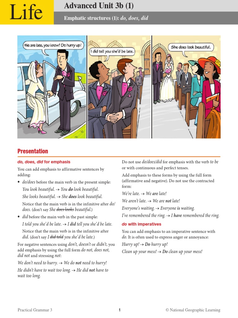 Emphatic Do, Does, Did PDF | PDF | Verb | Linguistic Morphology