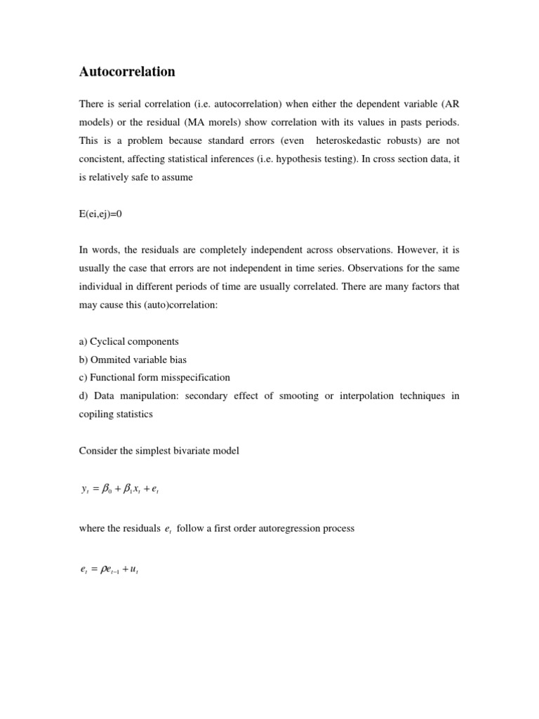 Autocorrelation - Computer Lab | PDF | Autocorrelation | Errors And Residuals