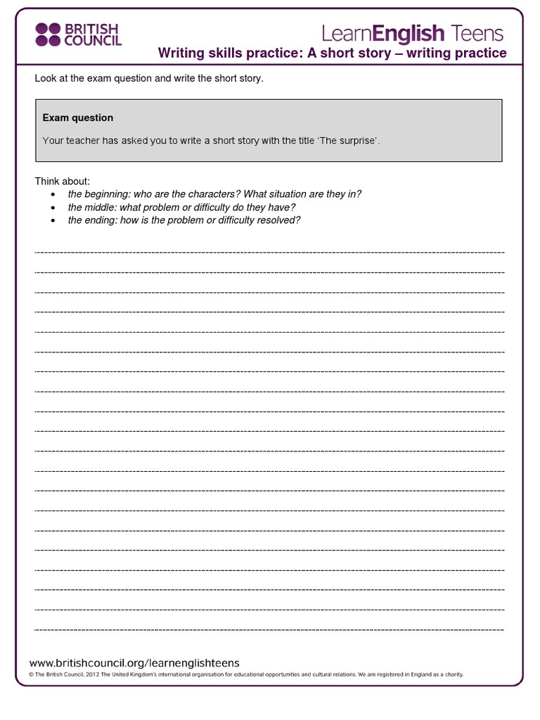 A Short Story - Writing Practice PDF | PDF | Self-Improvement