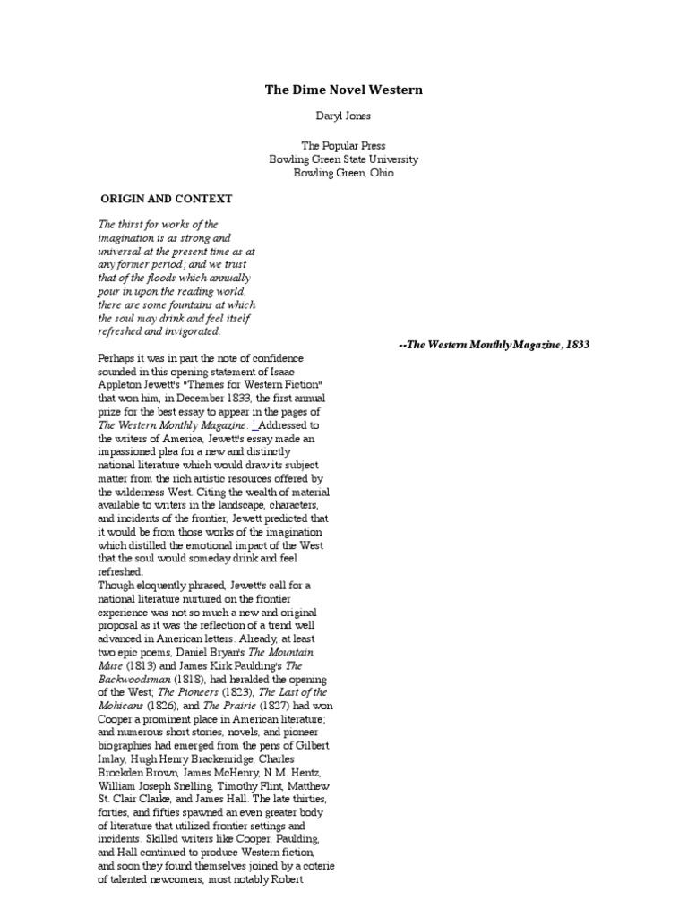 Dime Novel (Book On Westerns) | PDF | Utopia | Novels