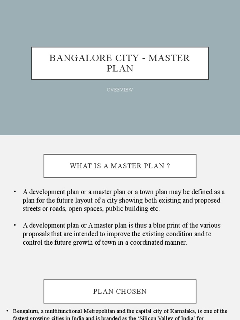 Bangalore Master Plan Overview 2041 | PDF | Bangalore | Rapid Transit